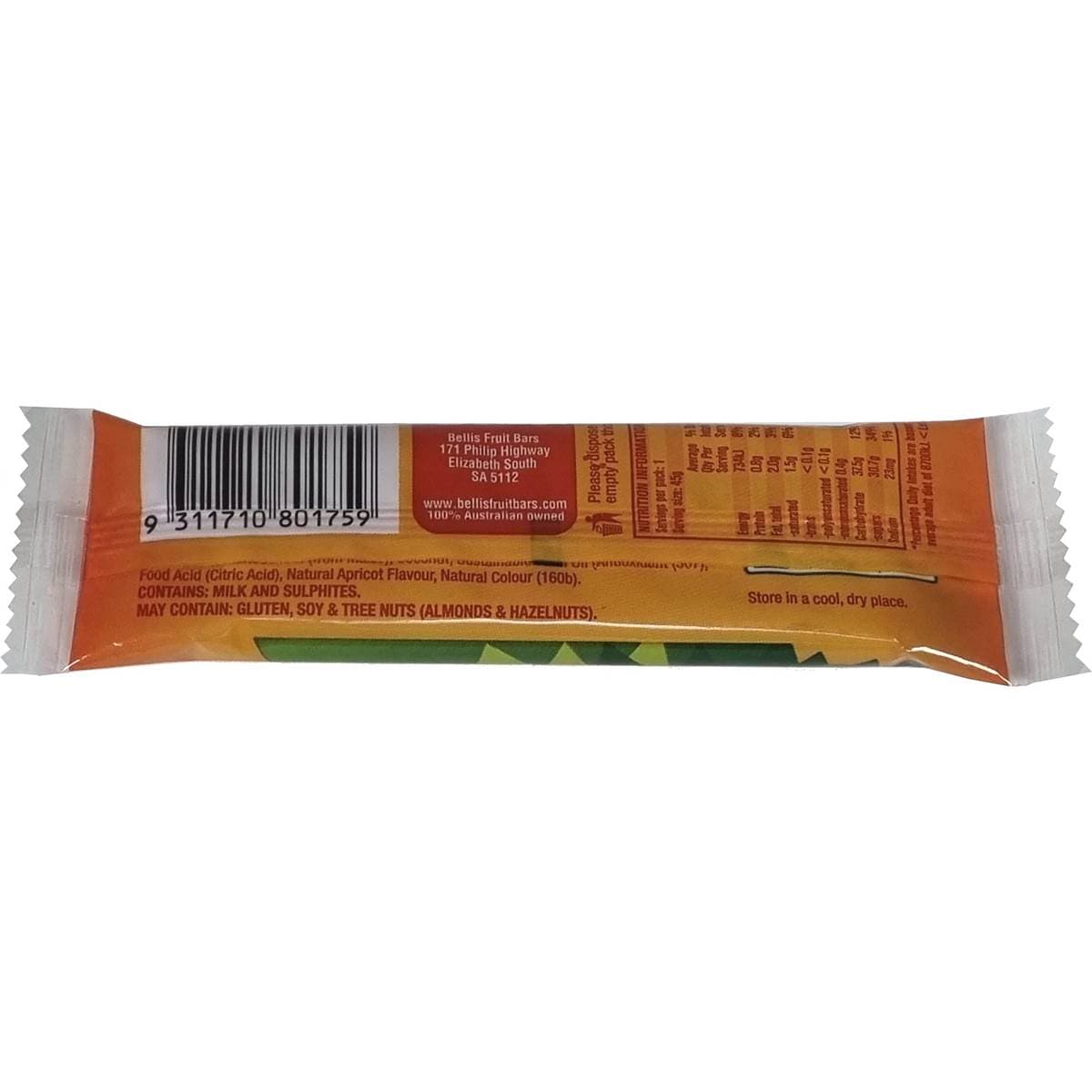 Bellis Bar Apricot 45g | Woolworths