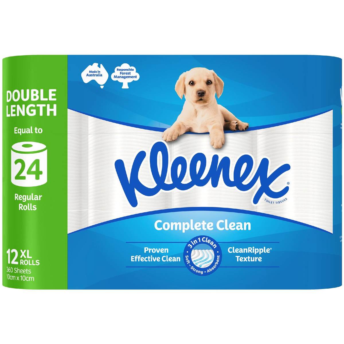 Kleenex Complete Clean Double Length Toilet Paper 12 Pack | Woolworths