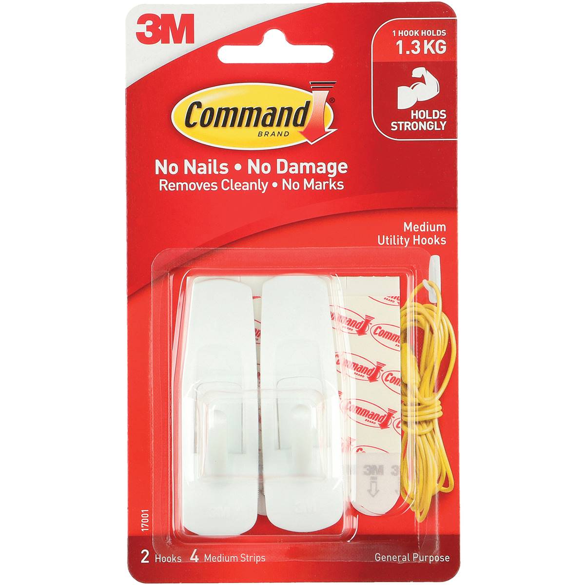 3m Command Medium Hooks White 2 Pack | Woolworths