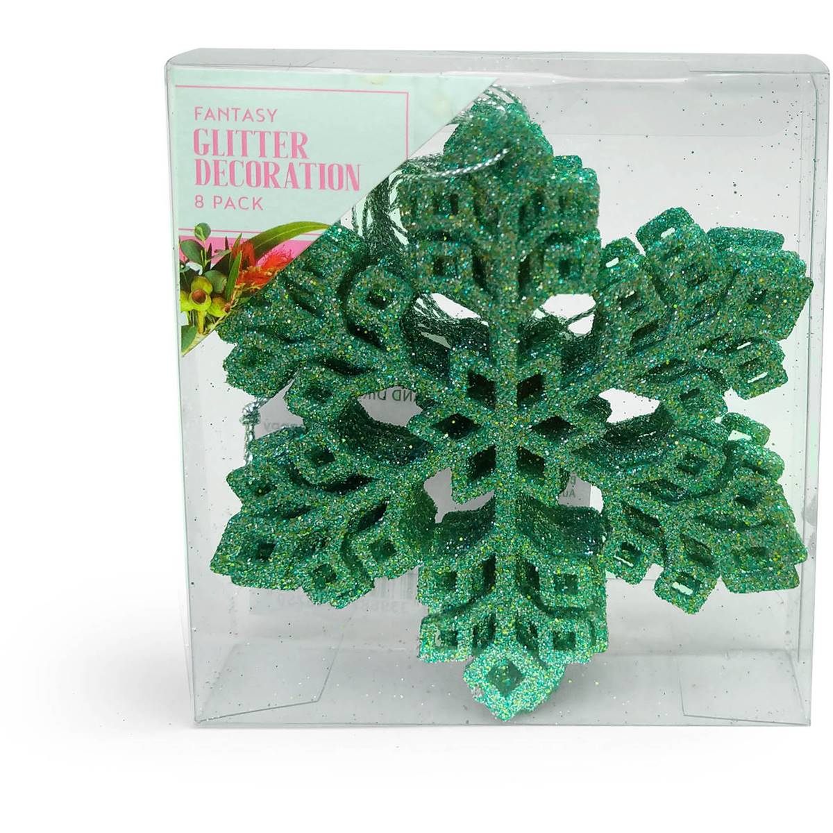 Christmas Fantsy Glitter Angel Or Snow Flake 8 Pack | Woolworths