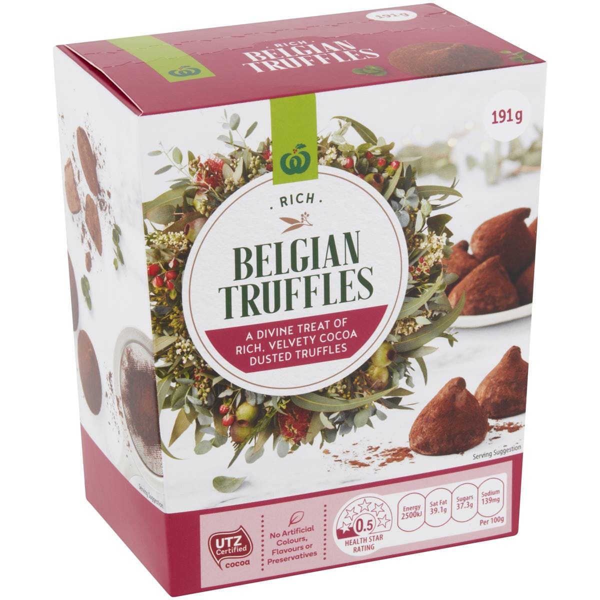 Woolworths Belgian Cocoa Dusted Truffles 191g | Woolworths