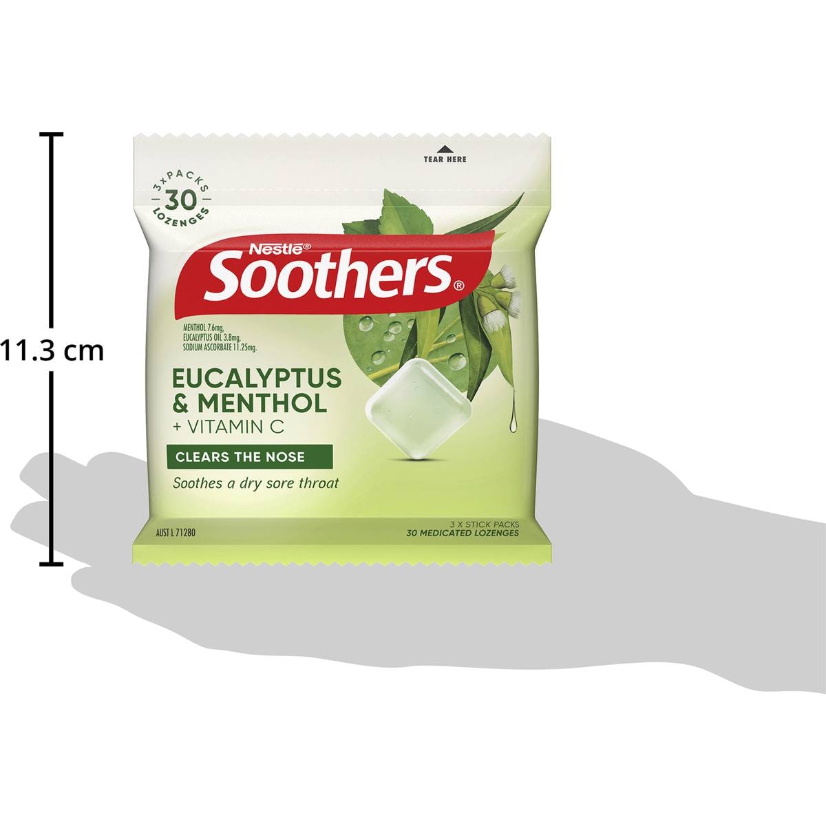 Nestle Soothers Throat Lozenge Eucalyptus & Menthol 3 Pack | Woolworths