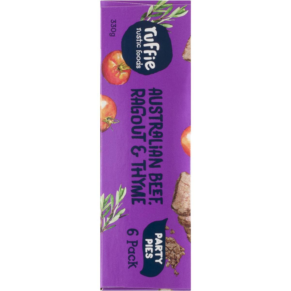Ruffie Rustic Foods Beef Ragout & Thyme Party Pies 6 Pack | Woolworths