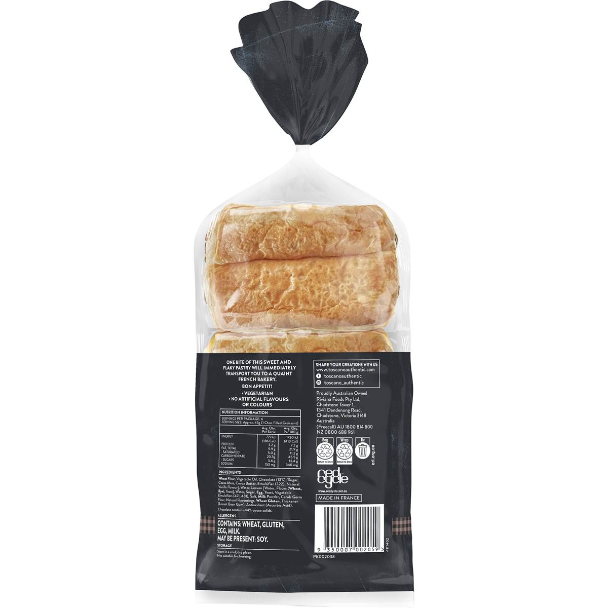 Toscano Chocolate Croissants 6 Pack | Woolworths