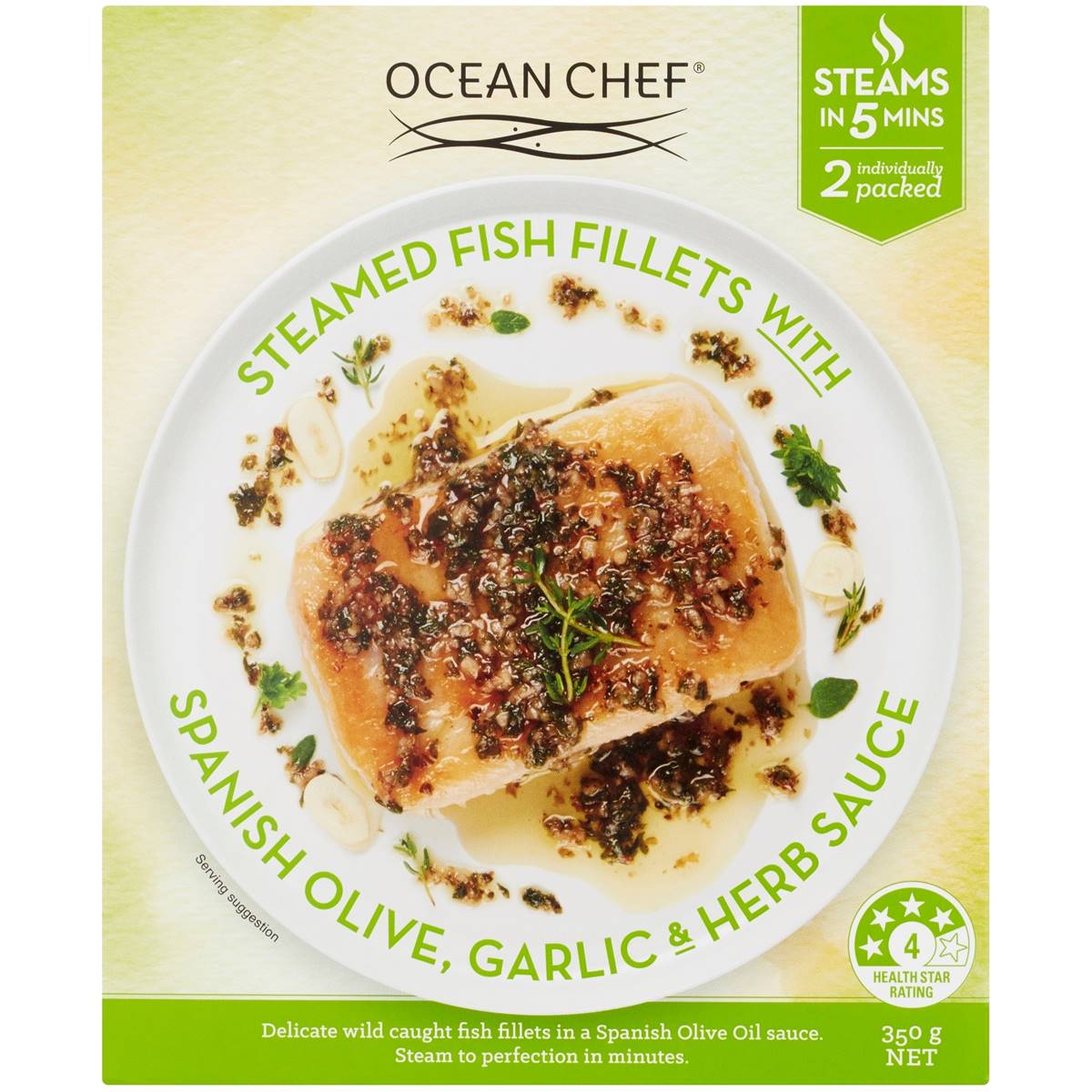 Ocean Chef Steamed Fish Fillets Olive Oil Garlic & Herbs 350g | Woolworths