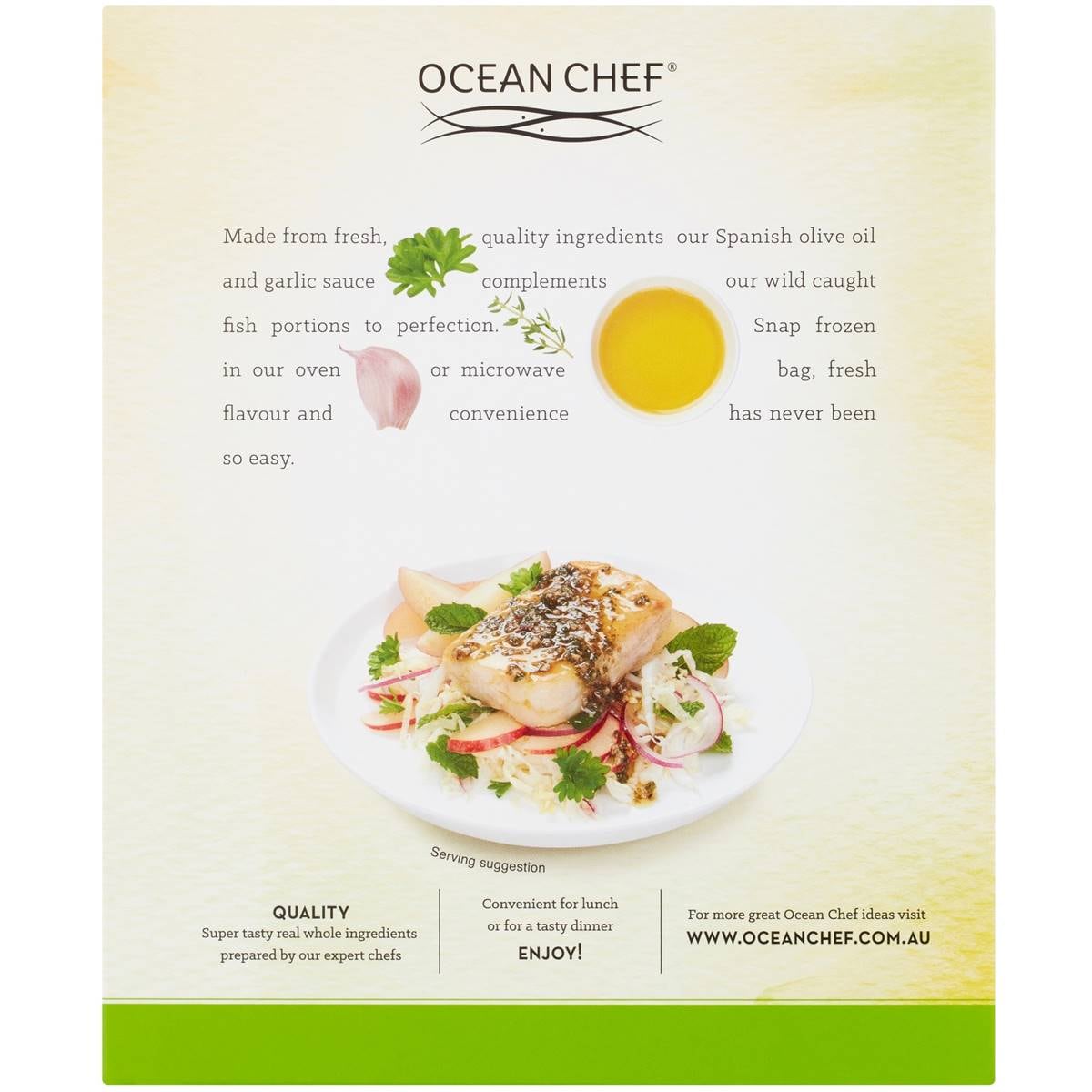 Ocean Chef Steamed Fish Fillets Olive Oil Garlic & Herbs 350g | Woolworths