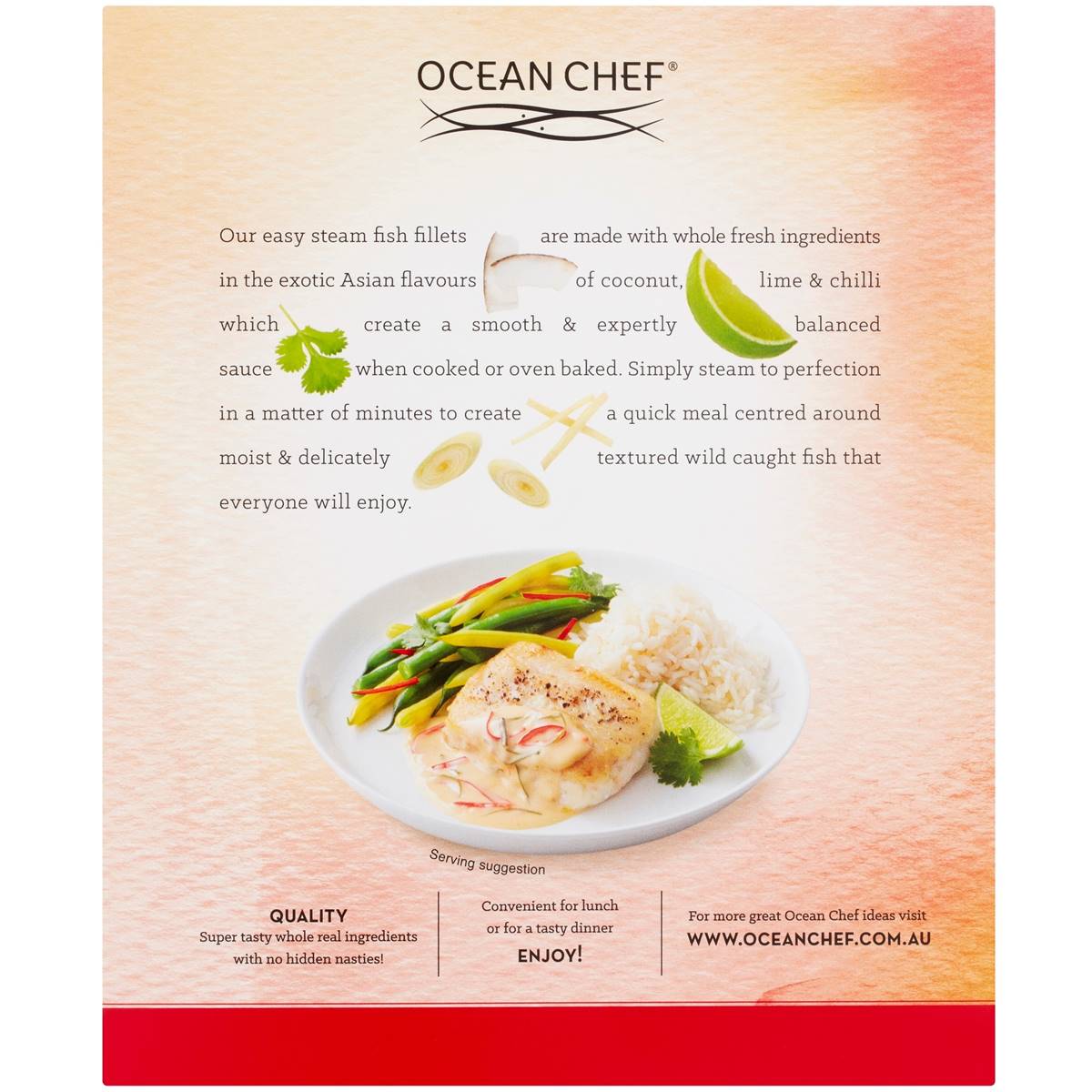Ocean Chef Steamed Fish Fillets Coconut Chilli & Lime 350g | Woolworths