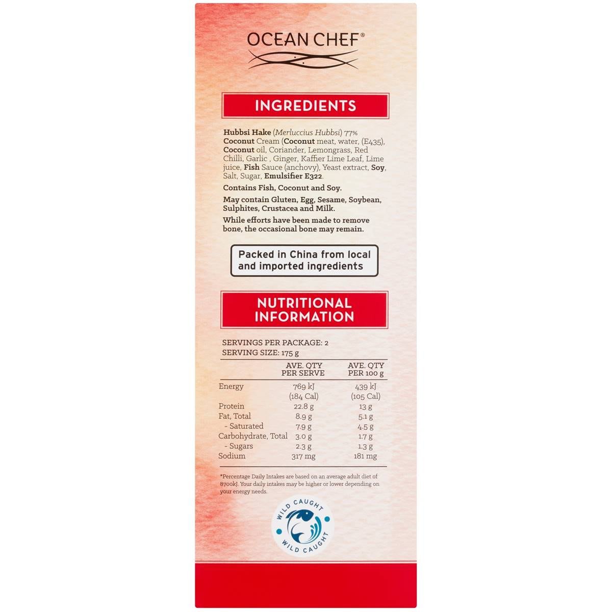 Ocean Chef Steamed Fish Fillets Coconut Chilli & Lime 350g | Woolworths