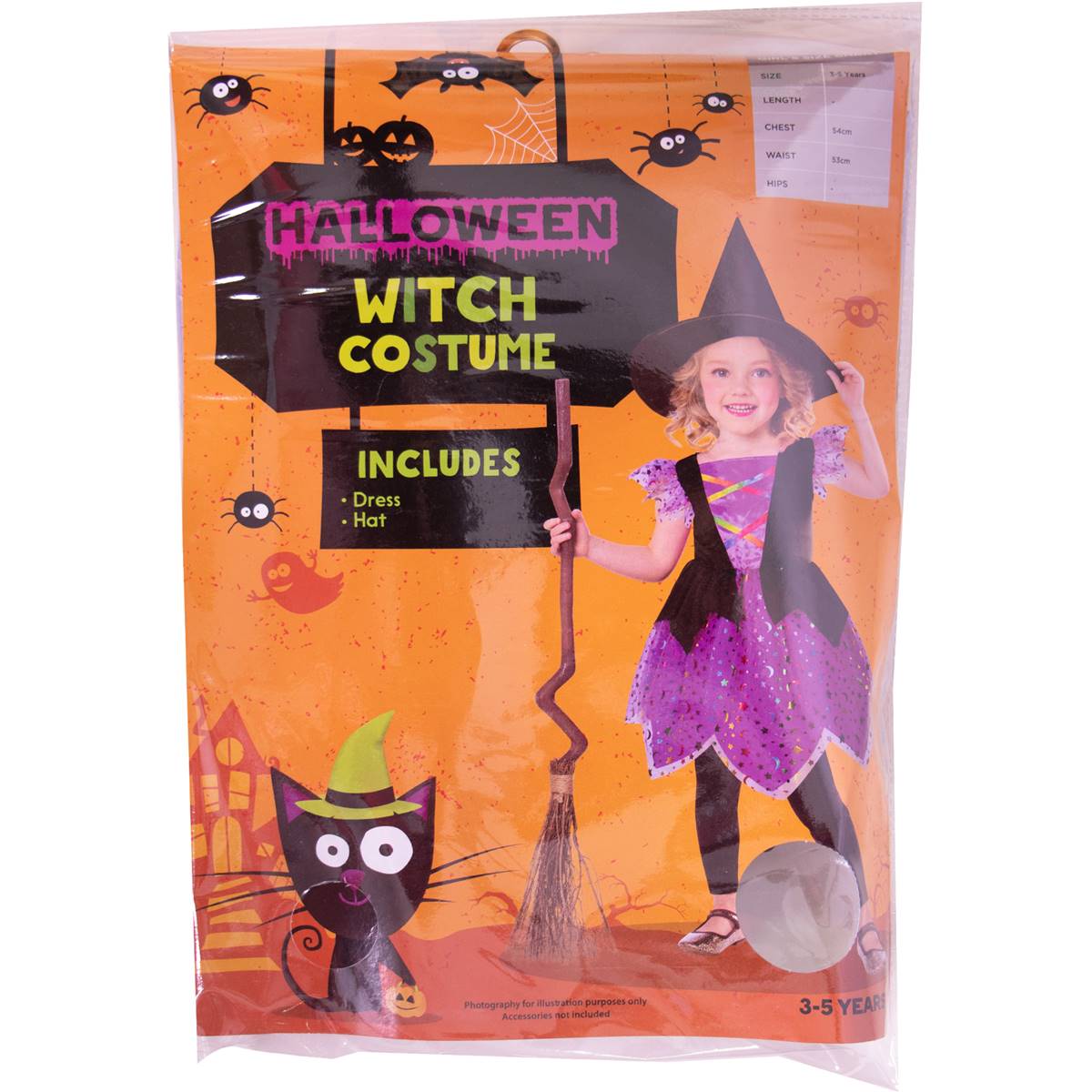 Halloween Costume Girl 3 To 5 Witch Each Woolworths