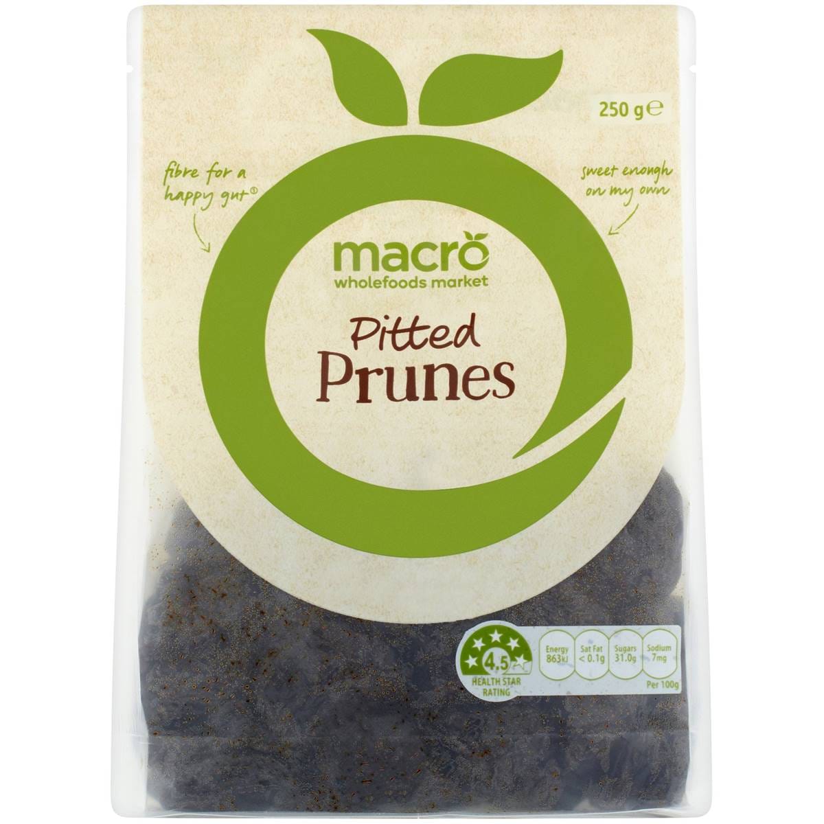 Macro Fruit Prunes Pitted 250g | Woolworths