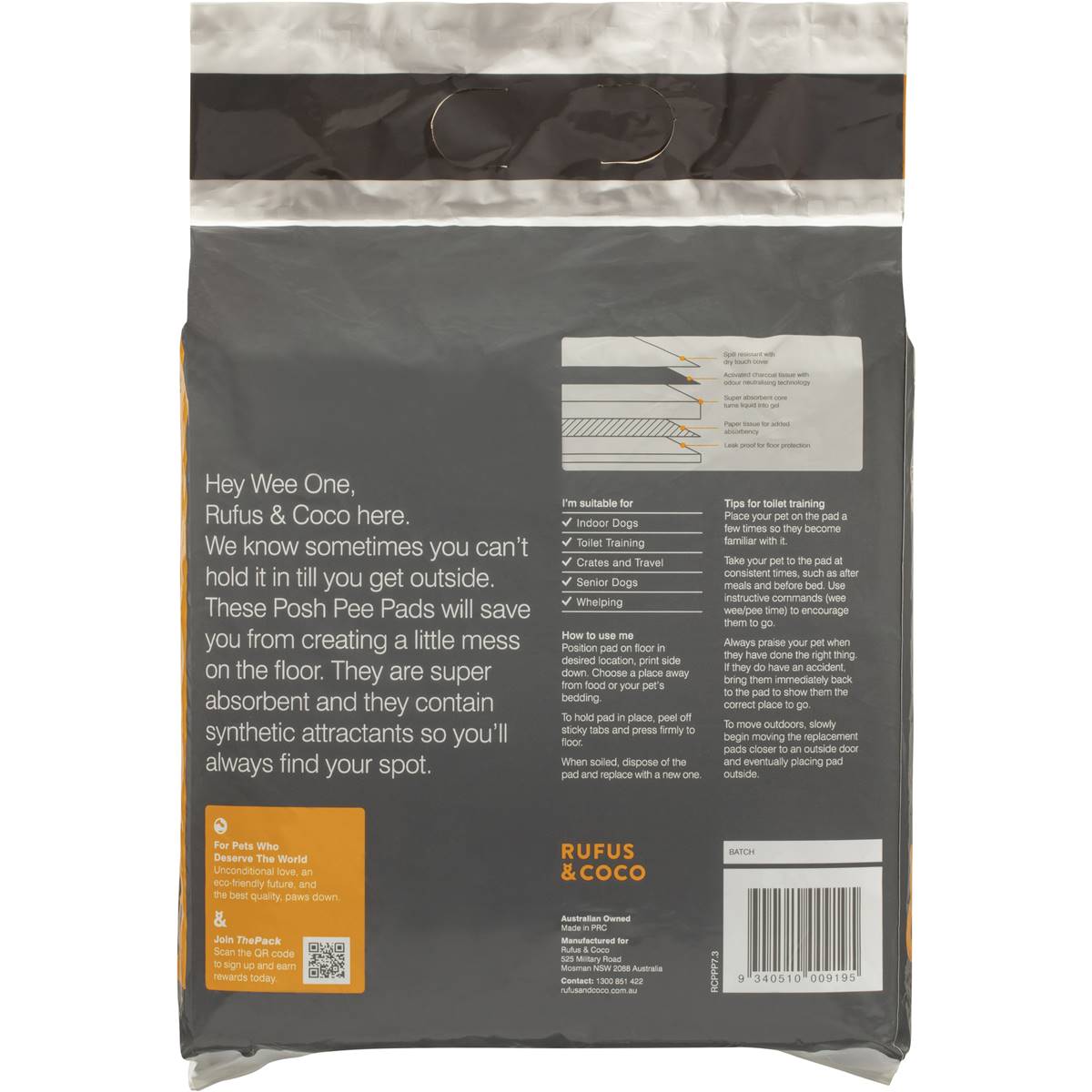 Rufus & Coco Posh Pee Pet Pads 7 Pack | Woolworths