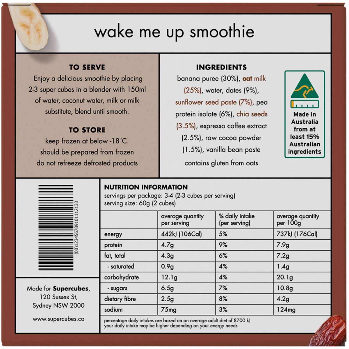 Super Cubes Wake Me Up Smoothie 270g | Woolworths