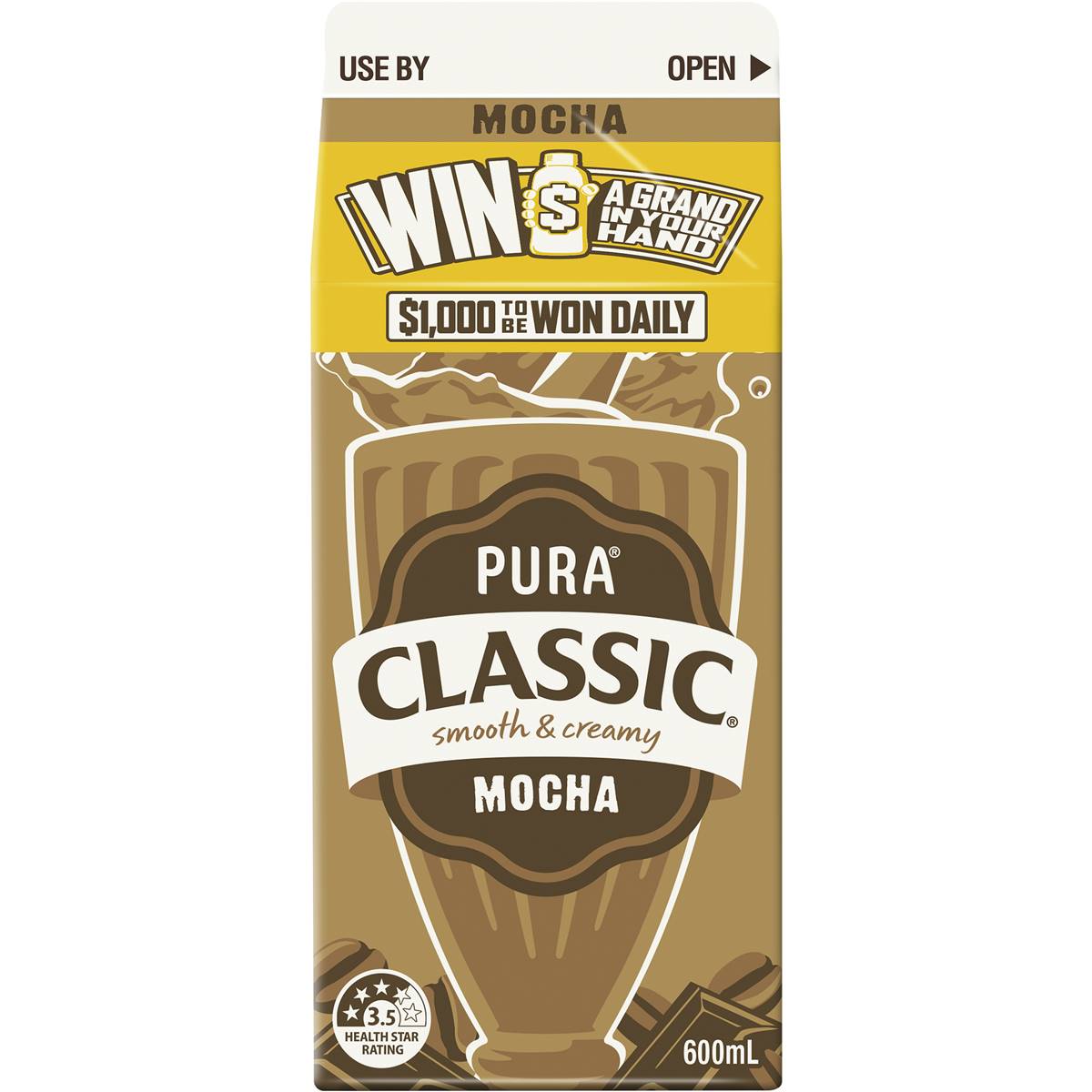 Pura Classic Mocha Milk 600ml | Woolworths