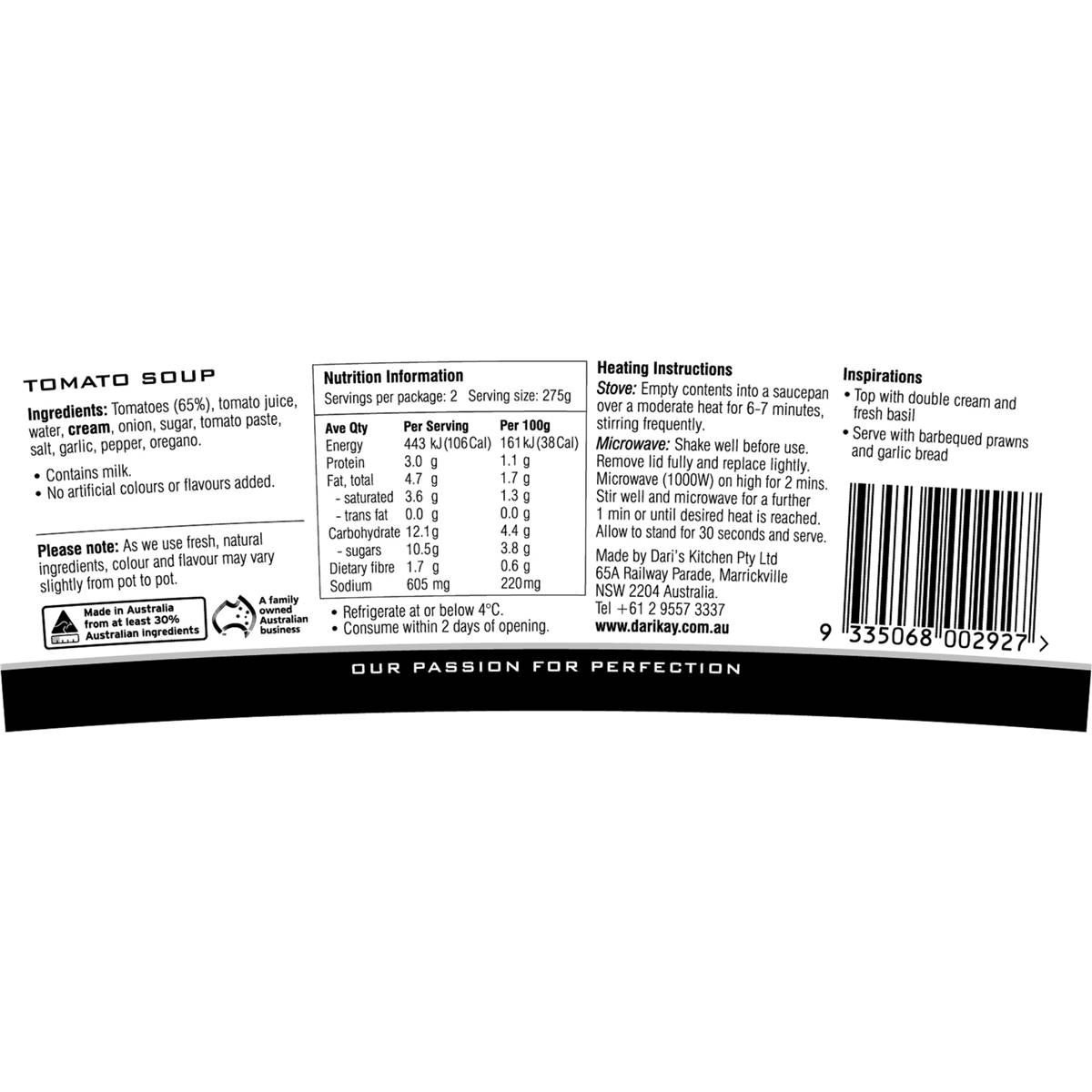 Darikay Tomato Soup 550g | Woolworths