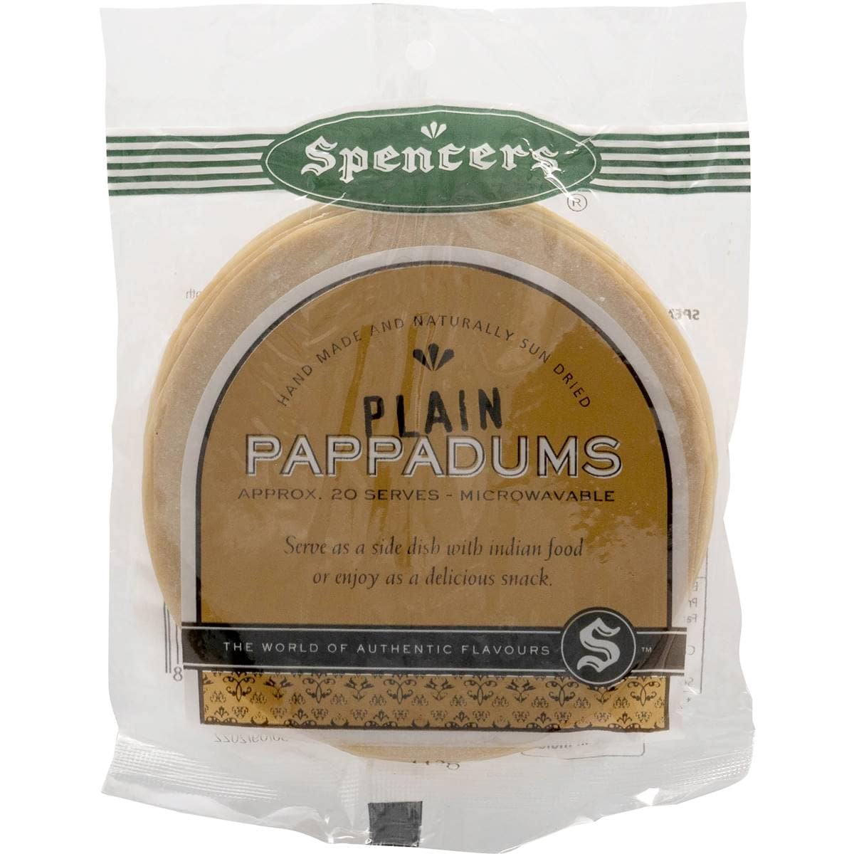 Spencers Pappadums Plain Pappadums 113g | Woolworths