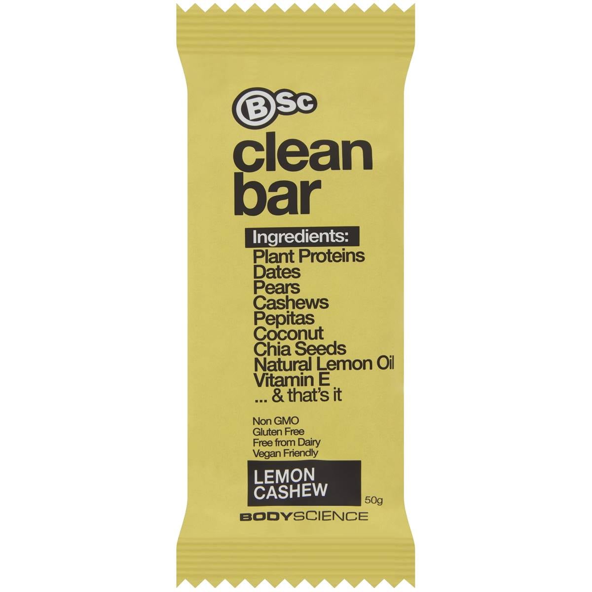 Body Science Plant Protein Bar Lemon Cashew 50g | Woolworths