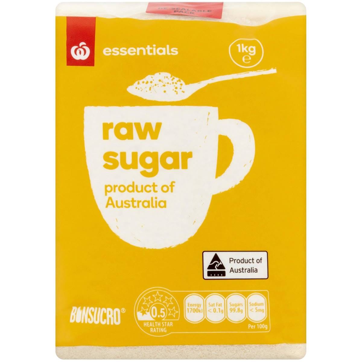 Essentials Raw Sugar 1kg | Woolworths