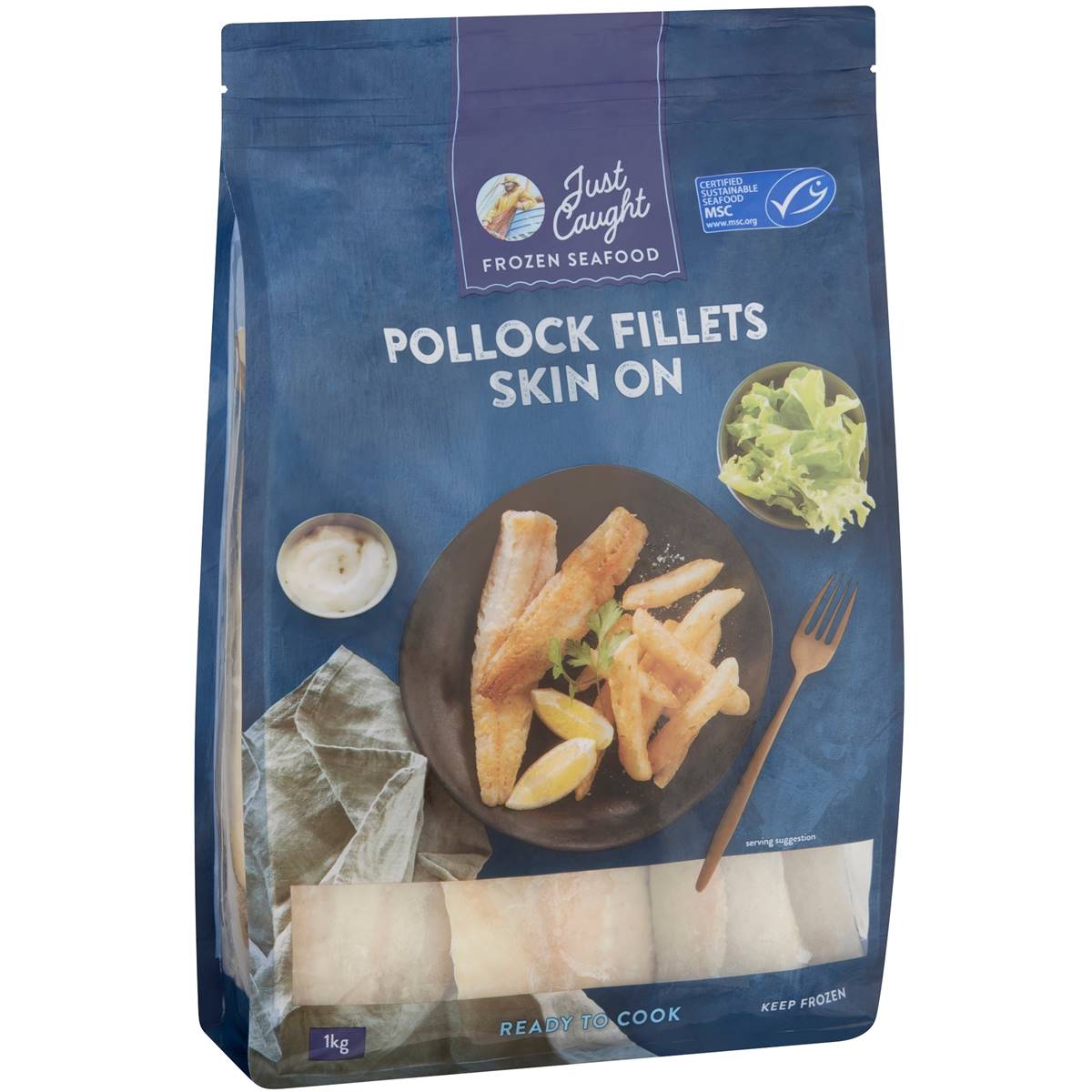 Just Caught Pollock Fillets Skin On 1kg | Woolworths Just Caught Pollock Fillets Skin On 1kg | Woolworths