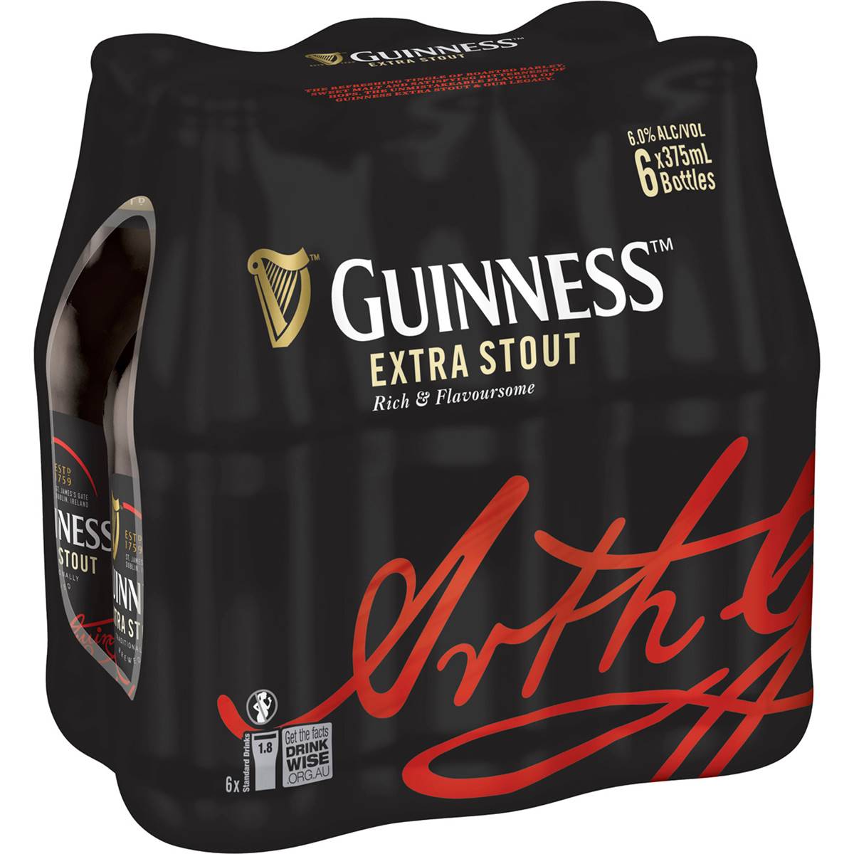 Guinness Extra Stout Bottle 375ml | Woolworths