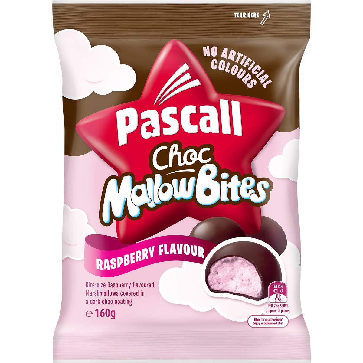 Pascall Choc Mallows Bites Raspberry 160g | Woolworths