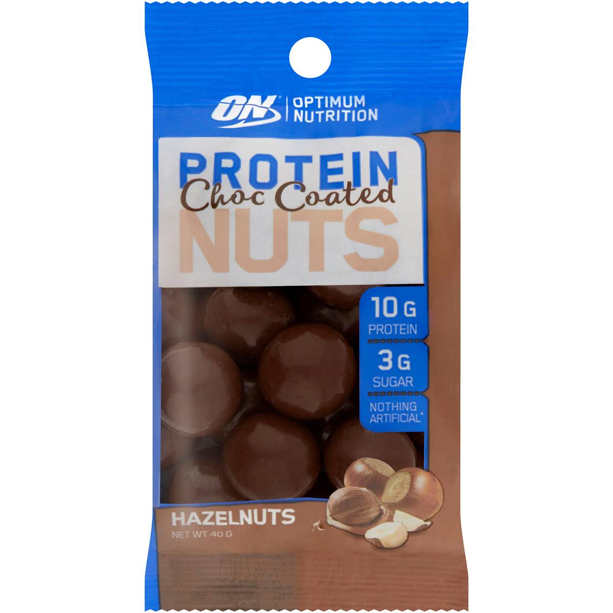 Optimum Nutrition Protein Chocolate Coated Hazelnuts 40g | Woolworths