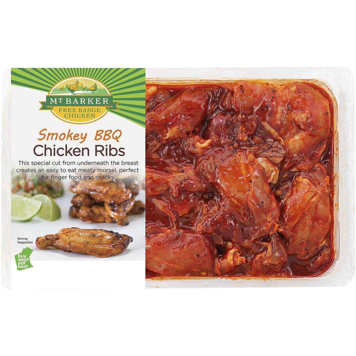 Mt Barker Free Range Chicken Spare Ribs Smokey Bbq 1kg | Woolworths