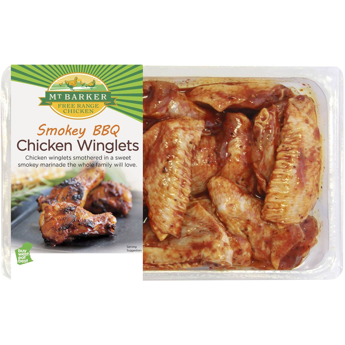 Mt Barker Free Range Chicken Winglets Smokey Bbq 1kg Woolworths
