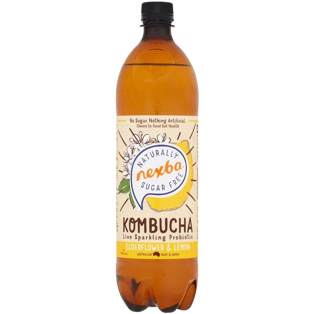 Nexba Elderflower & Lemon Kombucha Sugar Free 1l | Woolworths