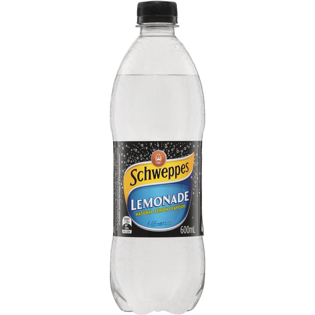 Schweppes Lemonade Soft Drink Bottle Bottle 600ml | Woolworths