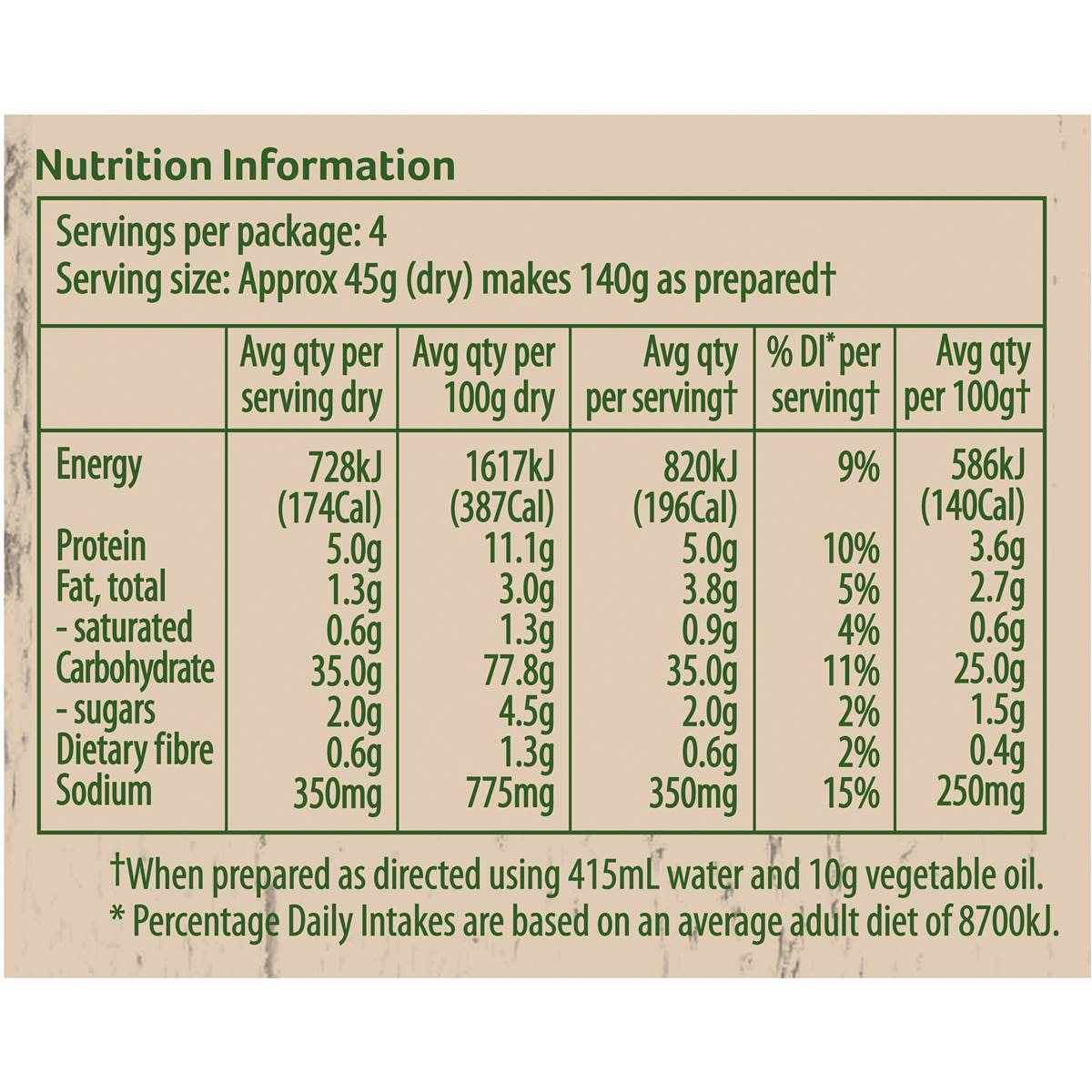 Continental Classics Rice Indian Family Pack Serves 4 180g | Woolworths