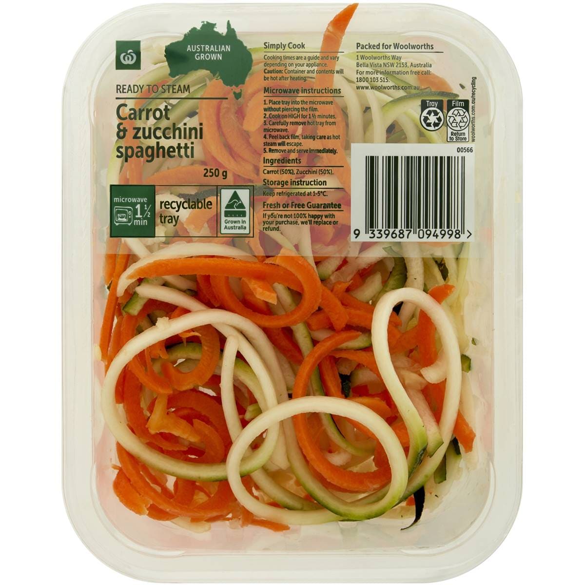Woolworths Zucchini & Carrot Spaghetti 250g | Woolworths