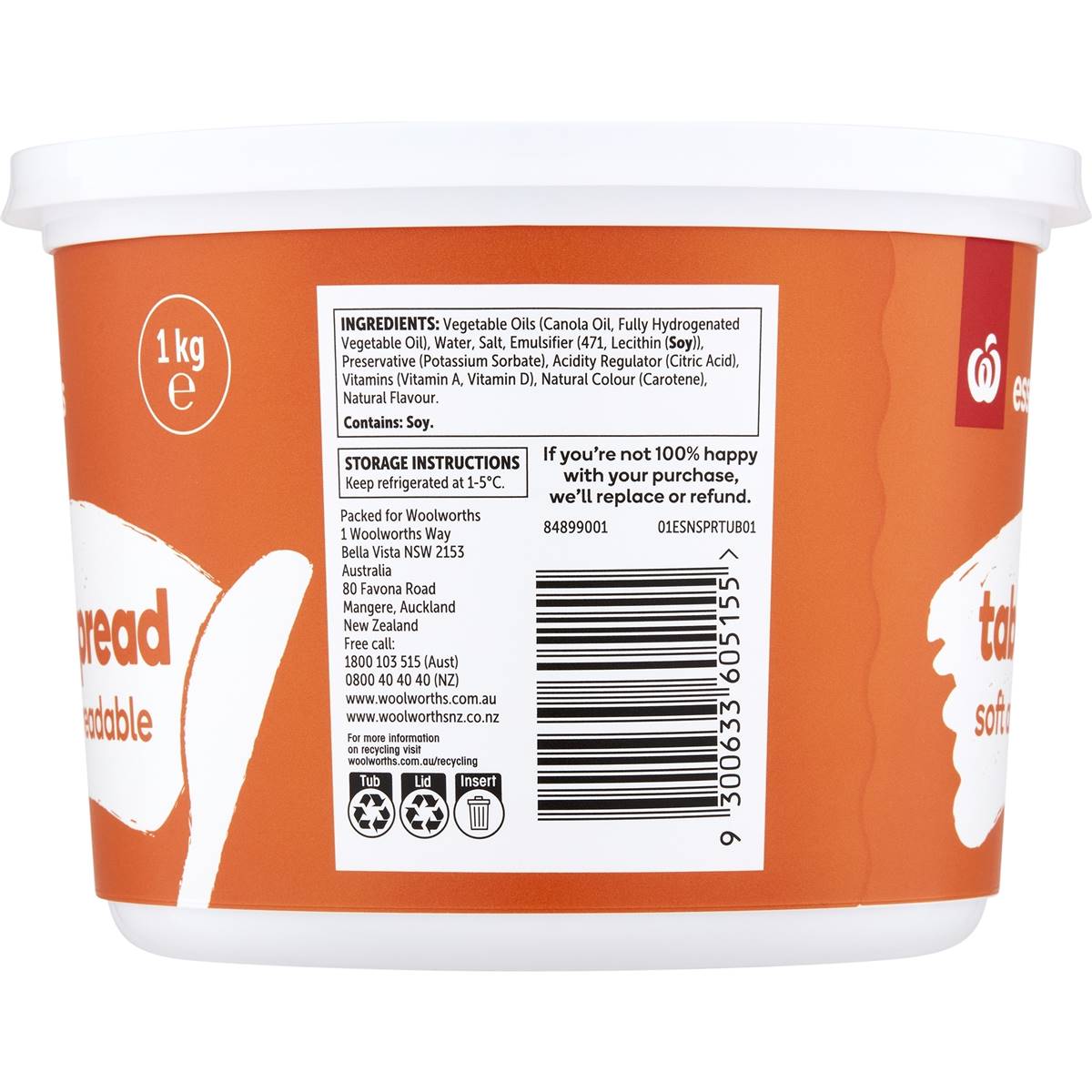 Essentials Table Spread Soft And Spreadable 1kg | Woolworths