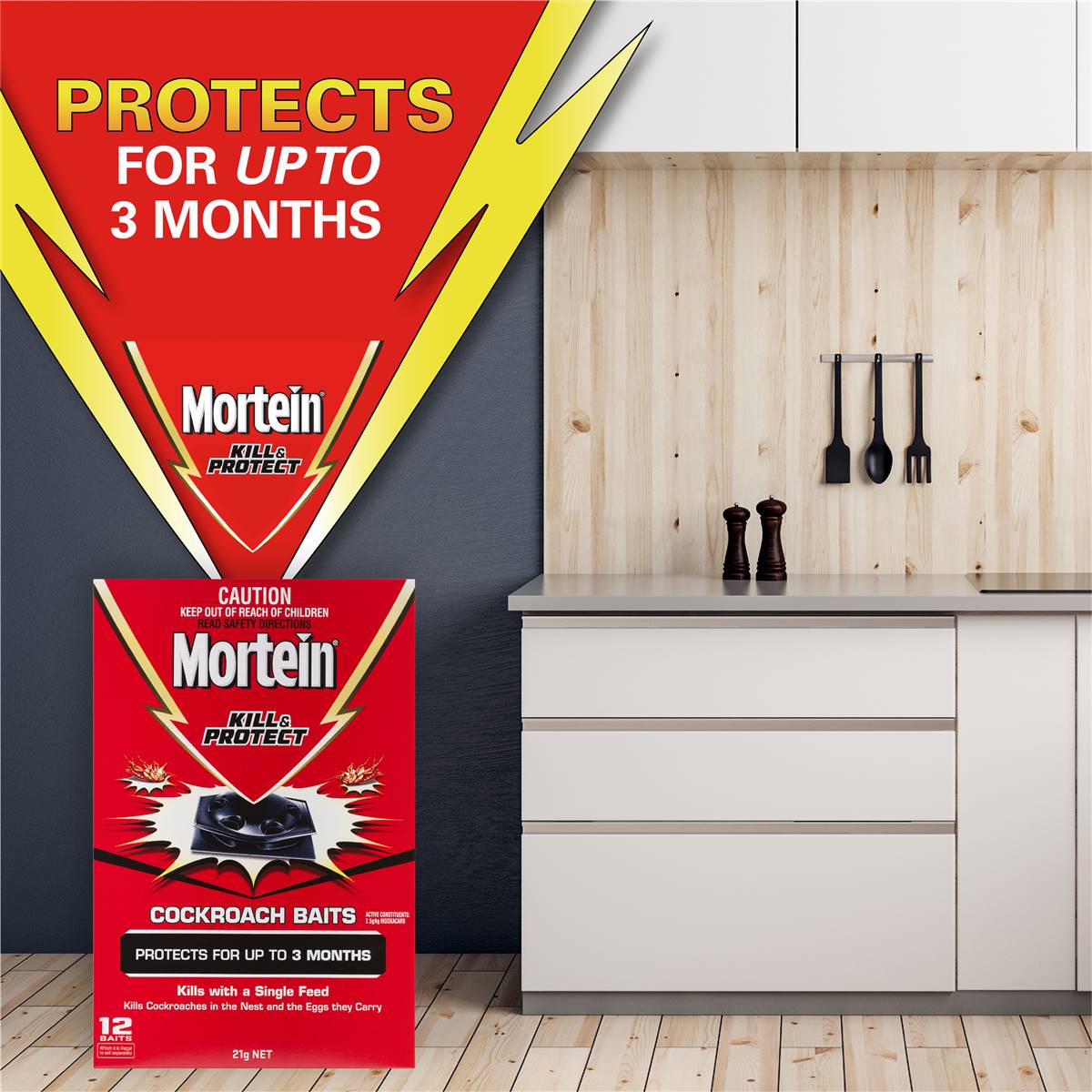 Mortein Kill & Protect Cockroach Baits Baits 12 Pack | Woolworths