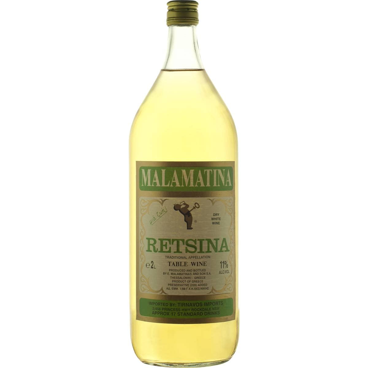 Malamatina Retsina Table Wine 2L | Woolworths
