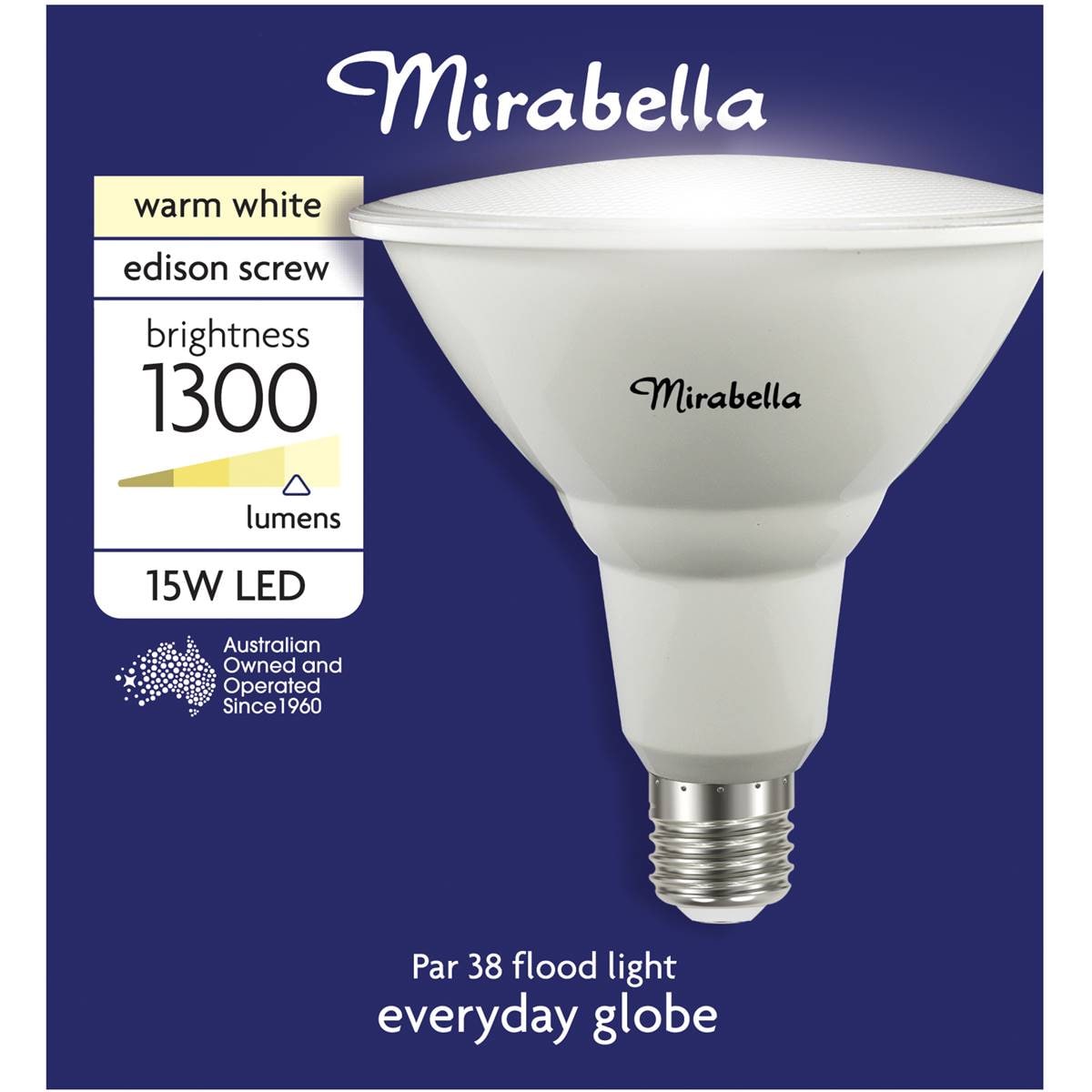 Mirabella Led Par38 Flood Light Es 15w 1300lm Warm White Each | Woolworths