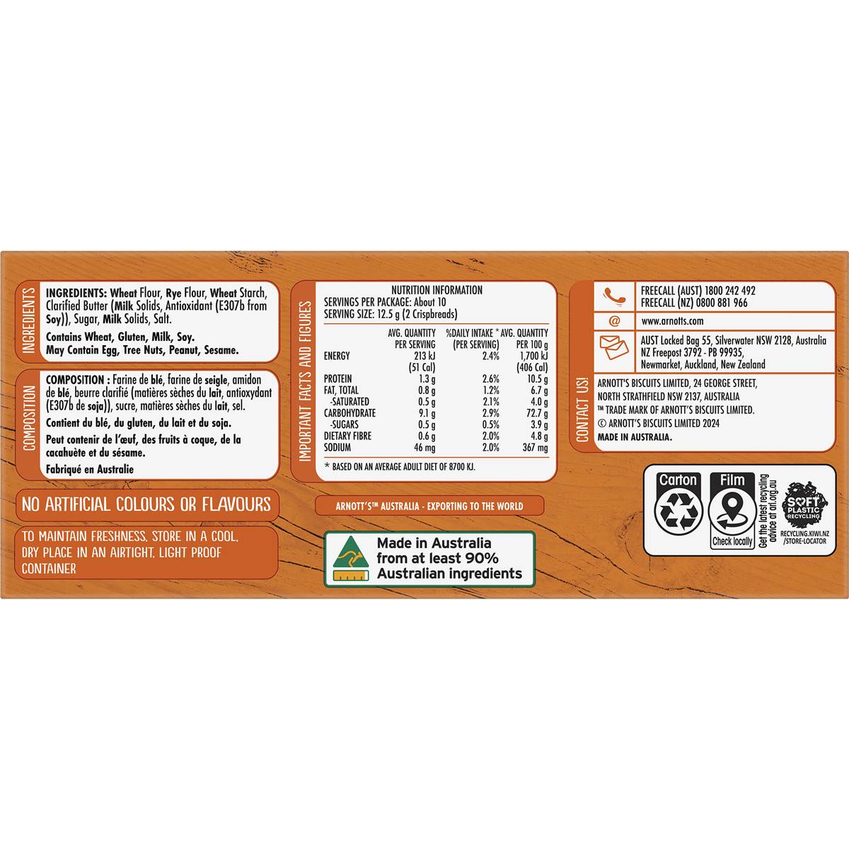 Arnott's Cruskits Original Crispbreads 125g | Woolworths