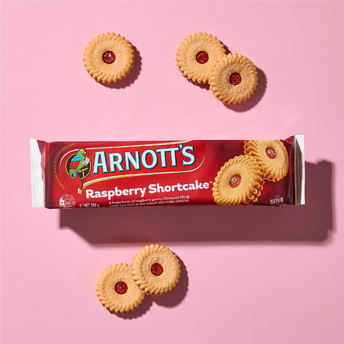 Arnott's Raspberry Shortcake Biscuits 250g | Woolworths
