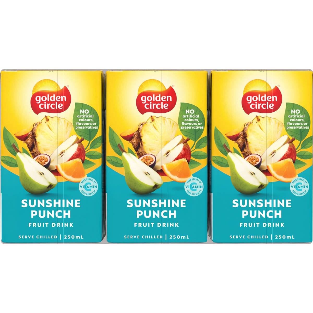 Golden Circle Fruit Drinks Lunch Box Poppers Multipack Sunshine Punch ...