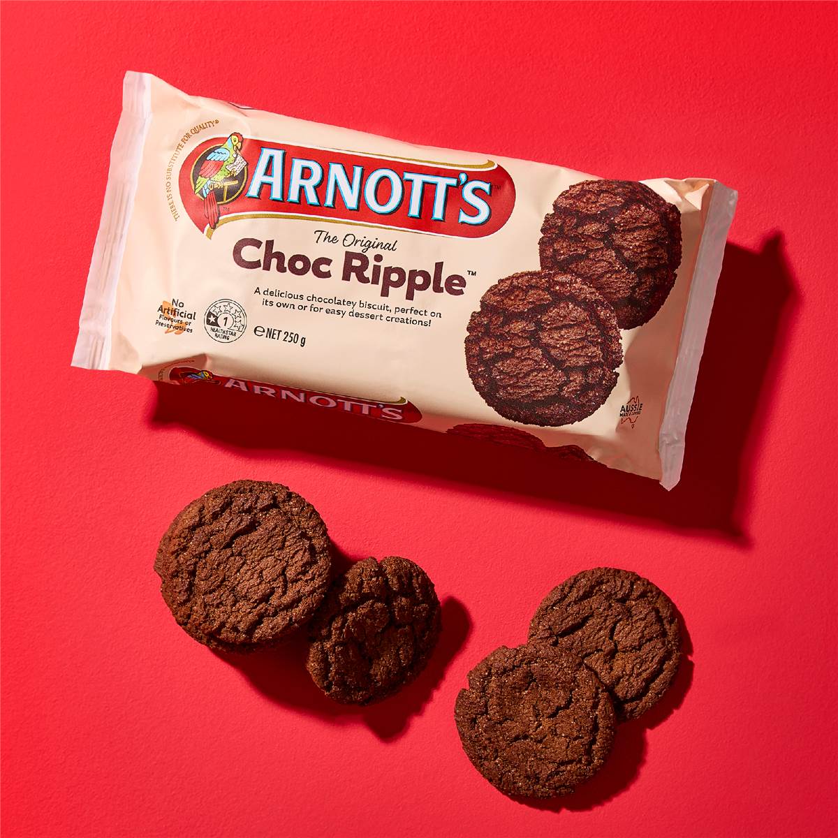 Arnott's Choc Ripple Plain Biscuits 250g | Woolworths
