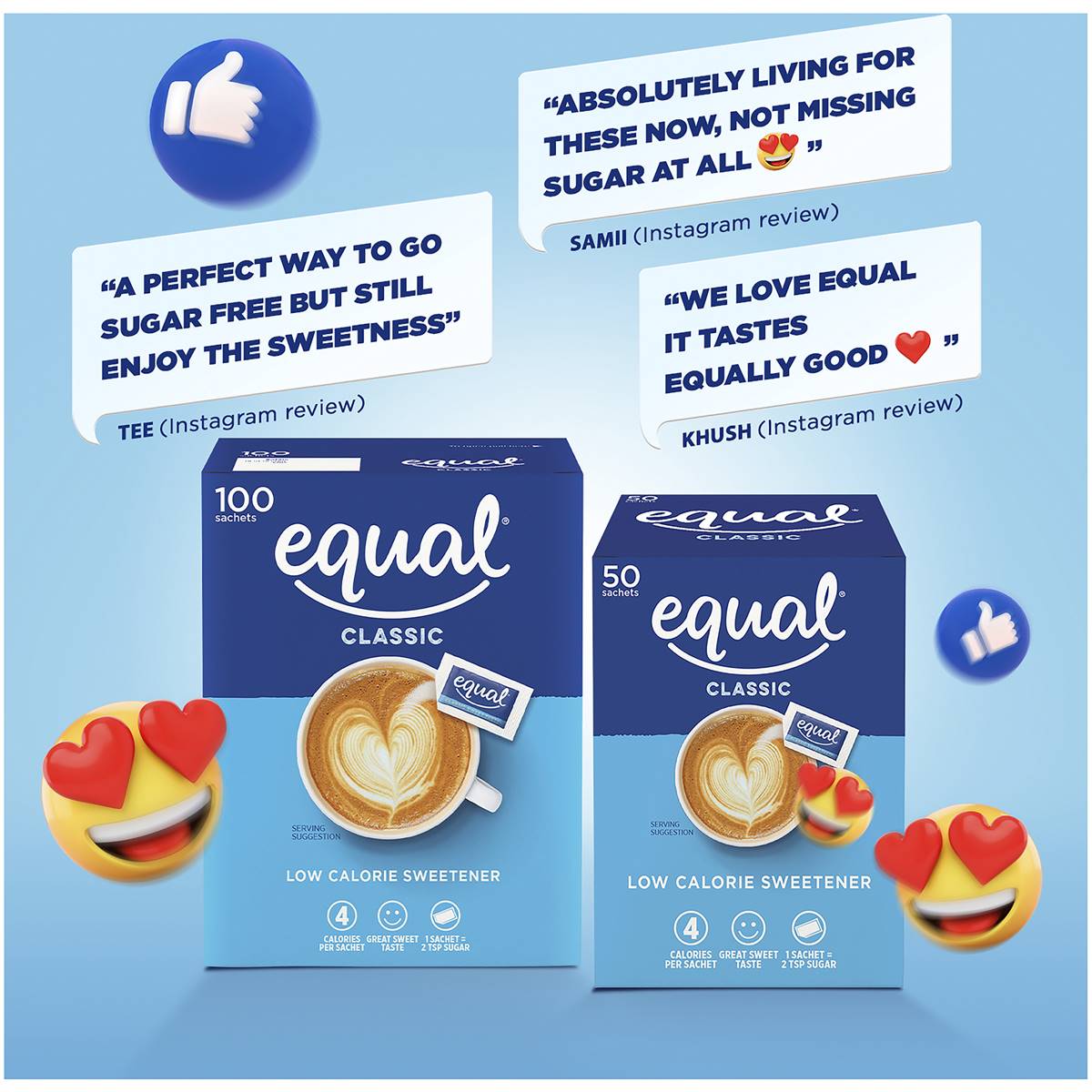 Equal Sweetener Sachets 100 Pack | Woolworths