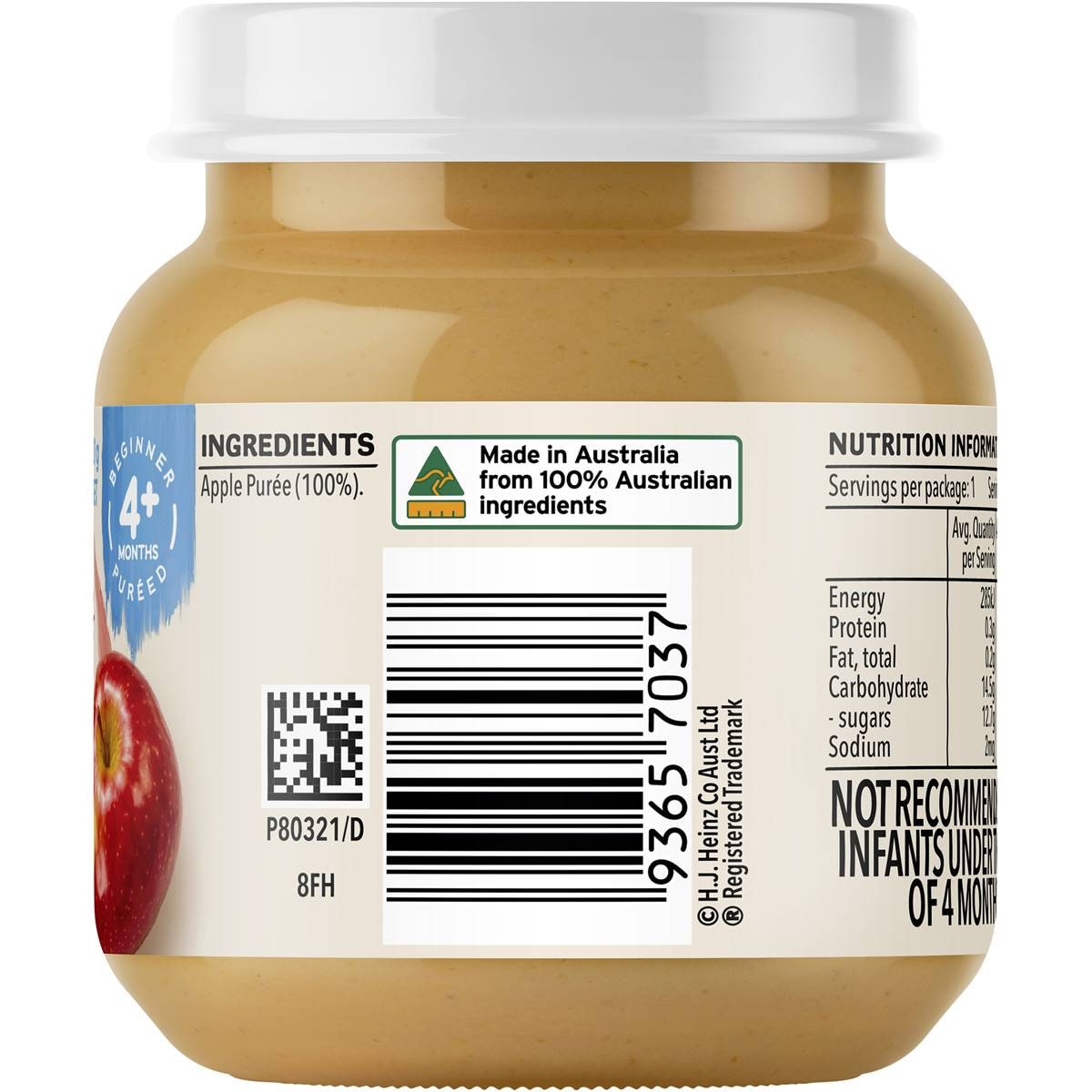 Heinz Baby Food Apple Puree 4+ Months 110g | Woolworths
