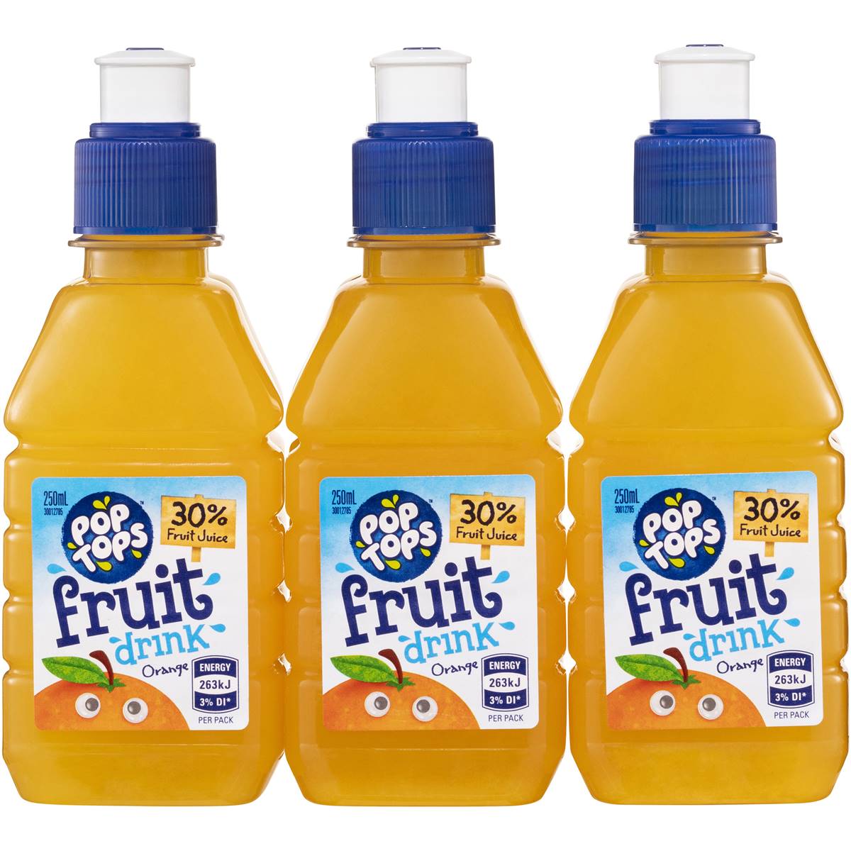 Pop Tops Fruit Drink Orange Poppers Multipack Lunch Box Bottles 250ml X ...