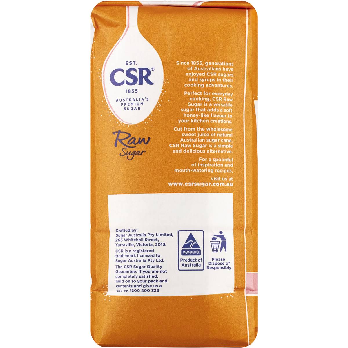 Csr Raw Sugar 1kg | Woolworths
