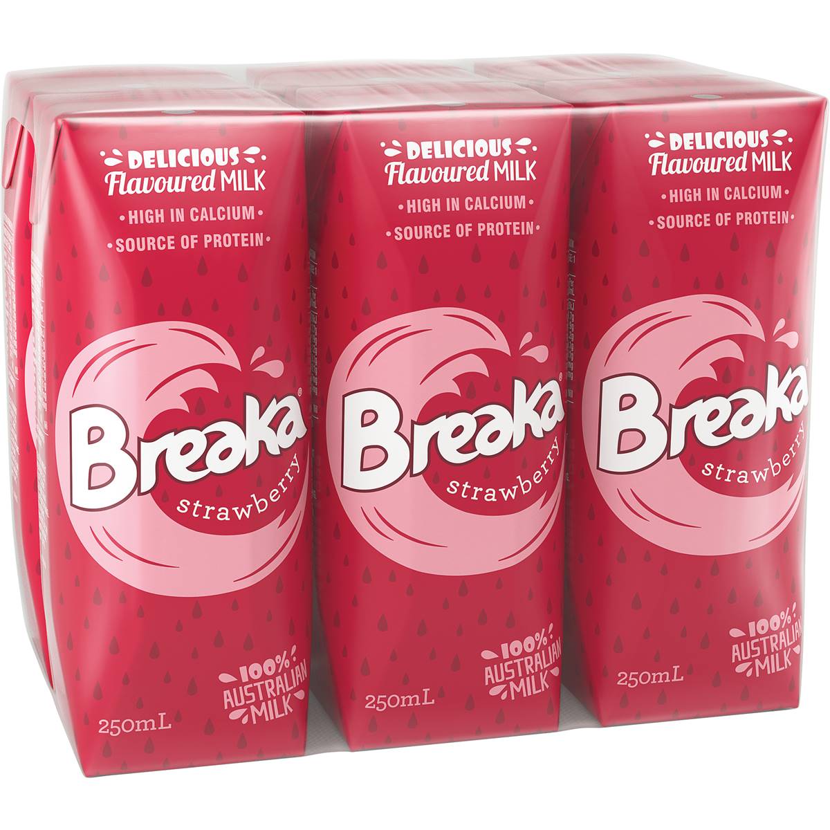 Breaka Strawberry Milk 6x250ml | Woolworths