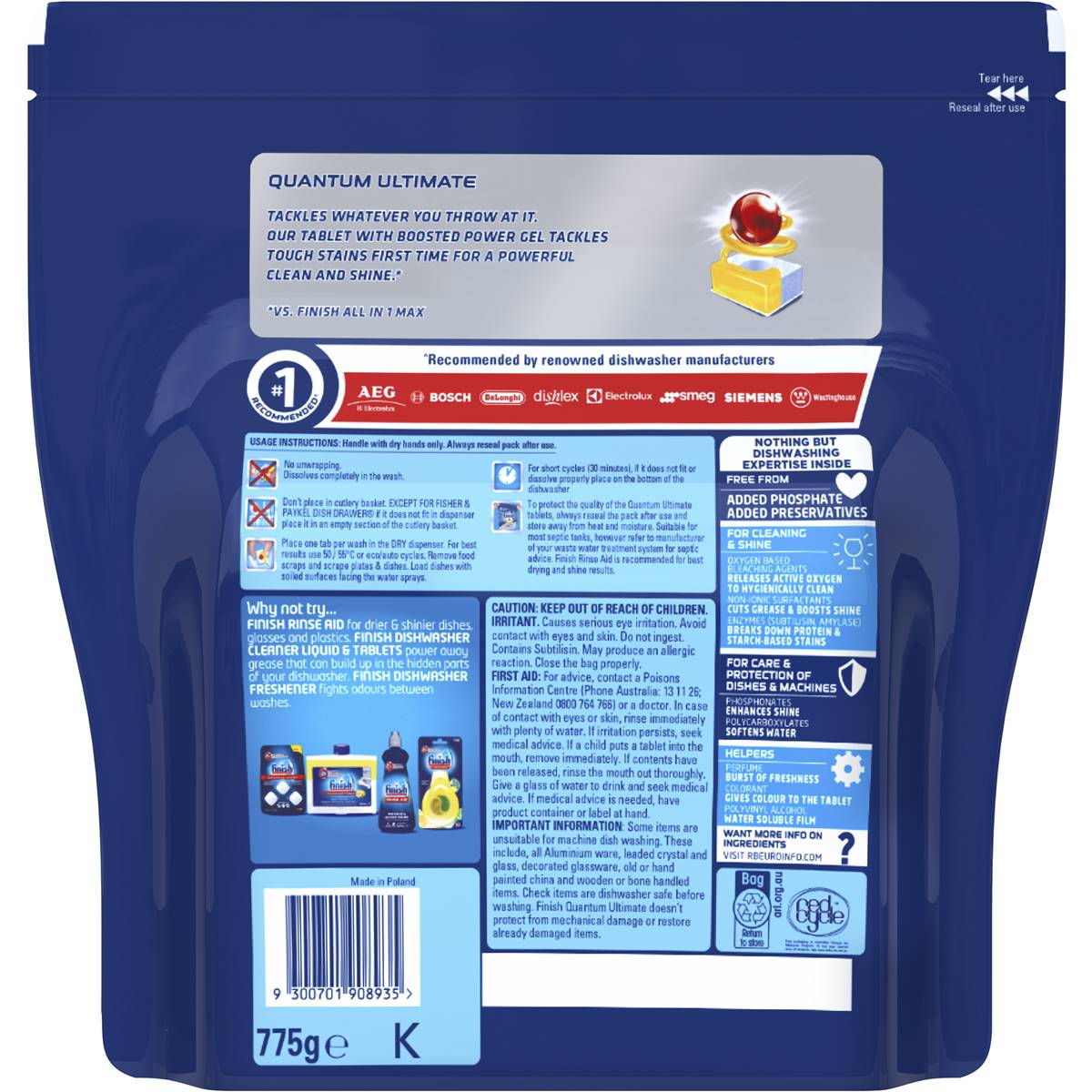 Finish Quantum Ultimate Lemon Sparkle Dishwasher Tablets 50 Pack ... Finish Quantum Ultimate Lemon Sparkle Dishwasher Tablets 50 Pack ...