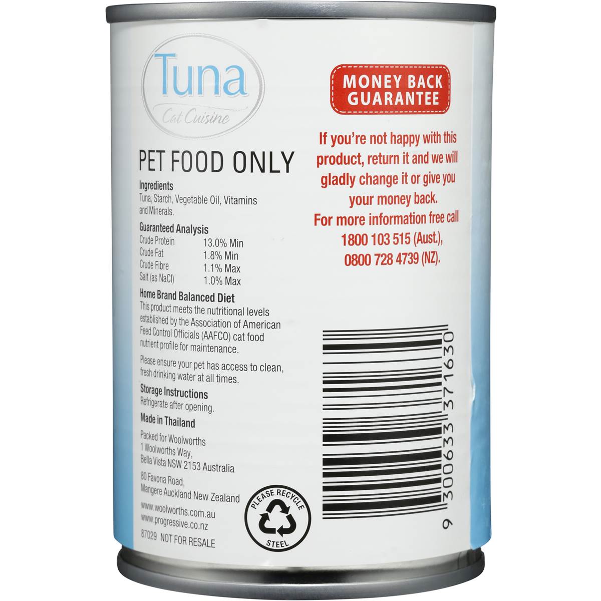 Homebrand Adult Cat Food Tuna 400g | Woolworths