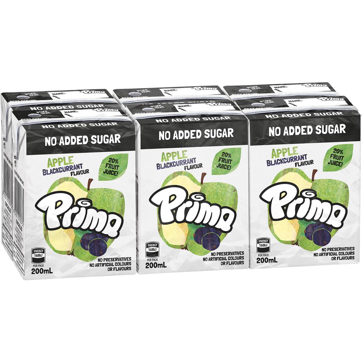 Prima No Added Sugar Drink Apple Blackcurrant 6 X200ml | Woolworths