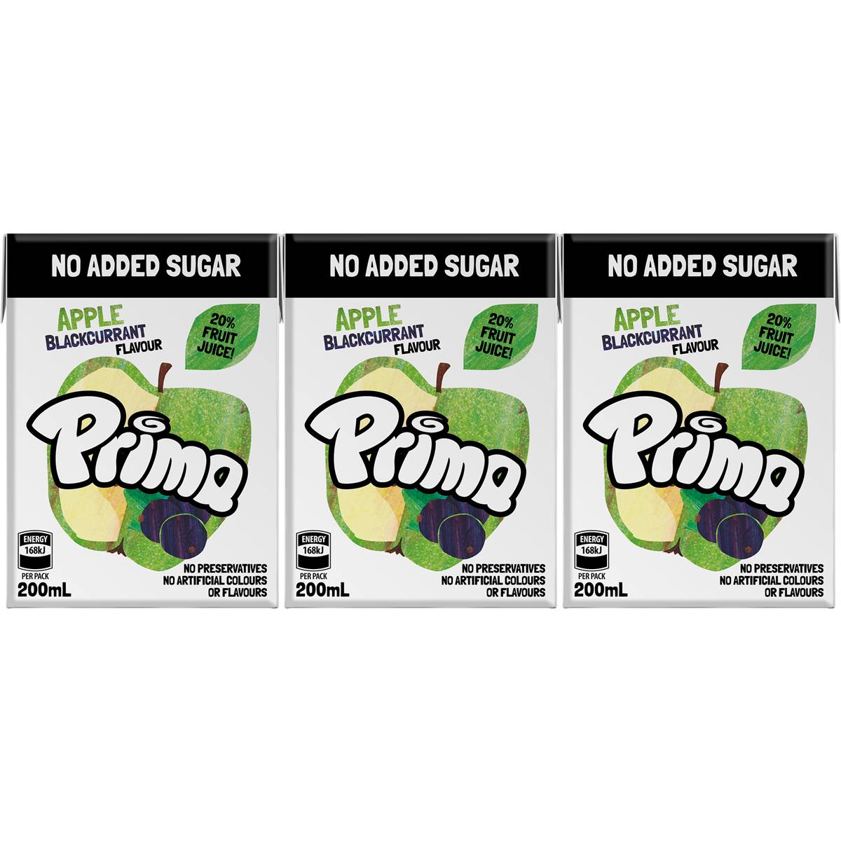 Prima No Added Sugar Drink Apple Blackcurrant 6 X200ml | Woolworths