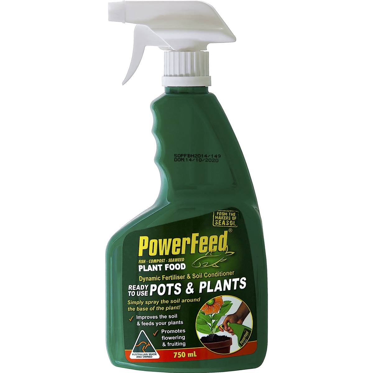 Seasol Powerfeed Pots & Plants Ready To Use Plant Fertiliser 750ml ...