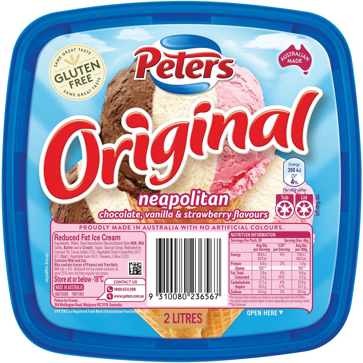 Peters Original Neapolitan Ice Cream 2l Woolworths Peters Original Neapolitan Ice Cream 2l Woolworths